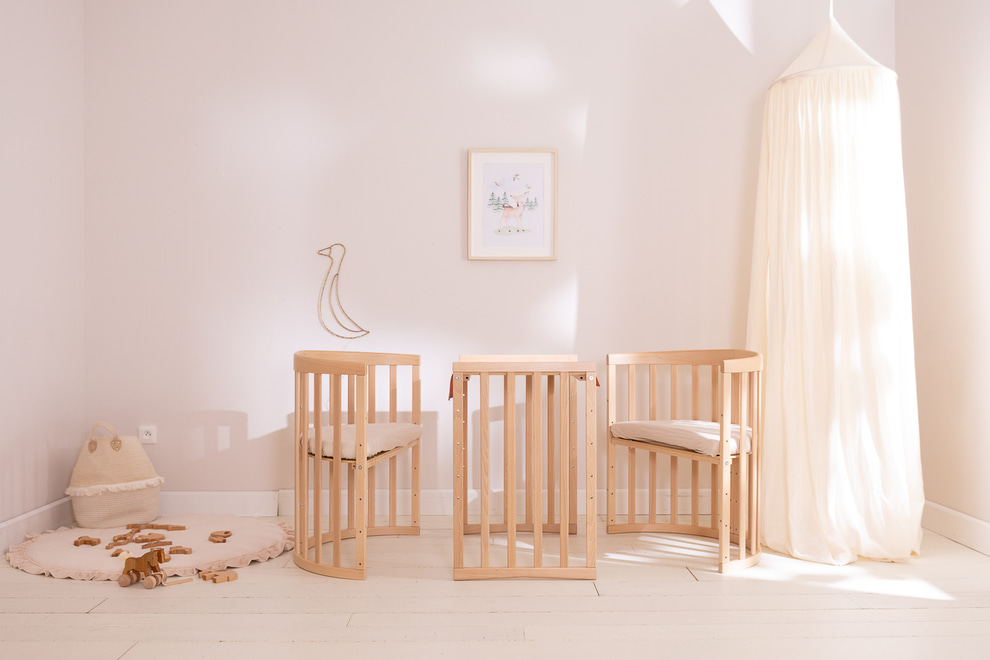 Culla Evolutiva 7 in 1 con materasso - Legno Naturale - Monlitcabane