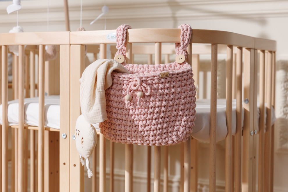 Pochette de Rangement en Crochet - Rose Poudré - Mon Lit Cabane